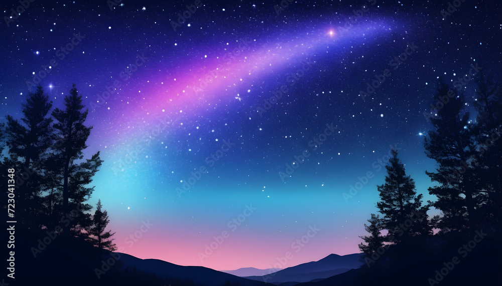 Starry Night Sky: Depict the awe-inspiring vastness of a starry night ...