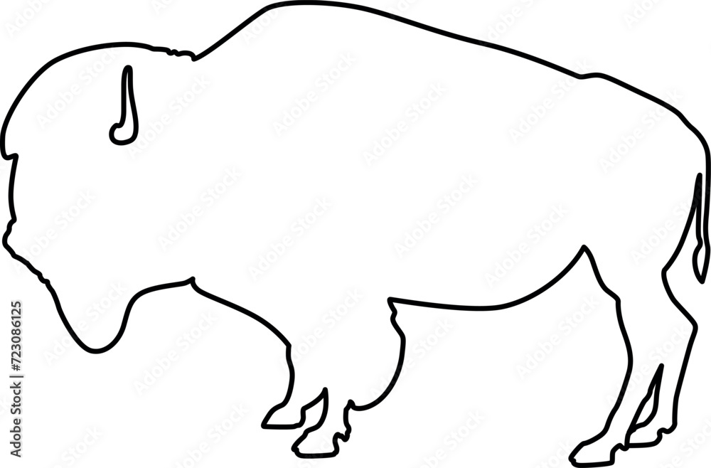 Bison Buffalo Outline SVG Cut File for Cricut and Silhouette, EPS ...