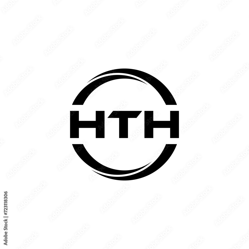 HTH letter logo design with white background in illustrator, cube logo ...