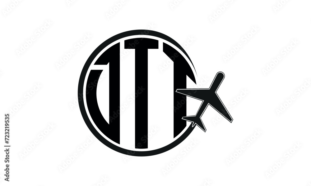 DTT three initial letter circle tour & travel agency logo design vector ...