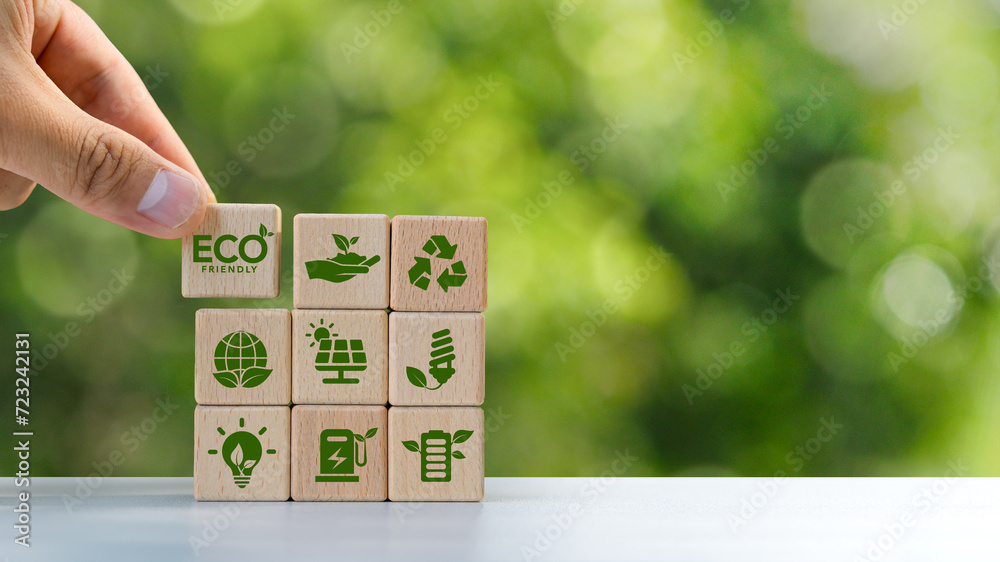 ECO circular economy concept, recycling, environment, reuse, production ...