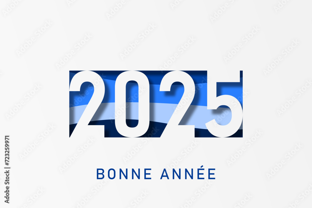 Bonne année - meilleurs vœux 2025 - vecteur pour affiche, bannière, salutation et célébration du ...