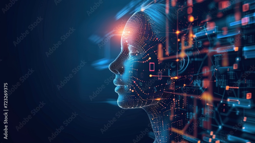 Neural network concept for deep learning and machine learning Stock ...