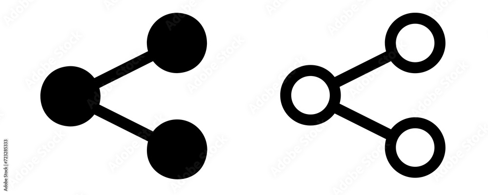 Share Button Icon and Share Button Outline Icon On Transparent ...