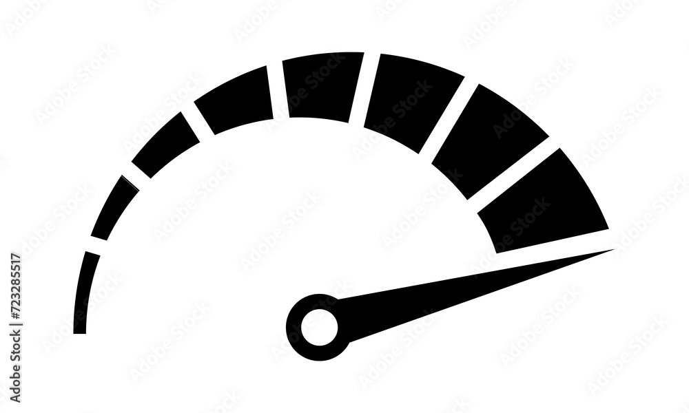 Simple Black Speedometer Icon on Transparent Background, PNG Stock ...