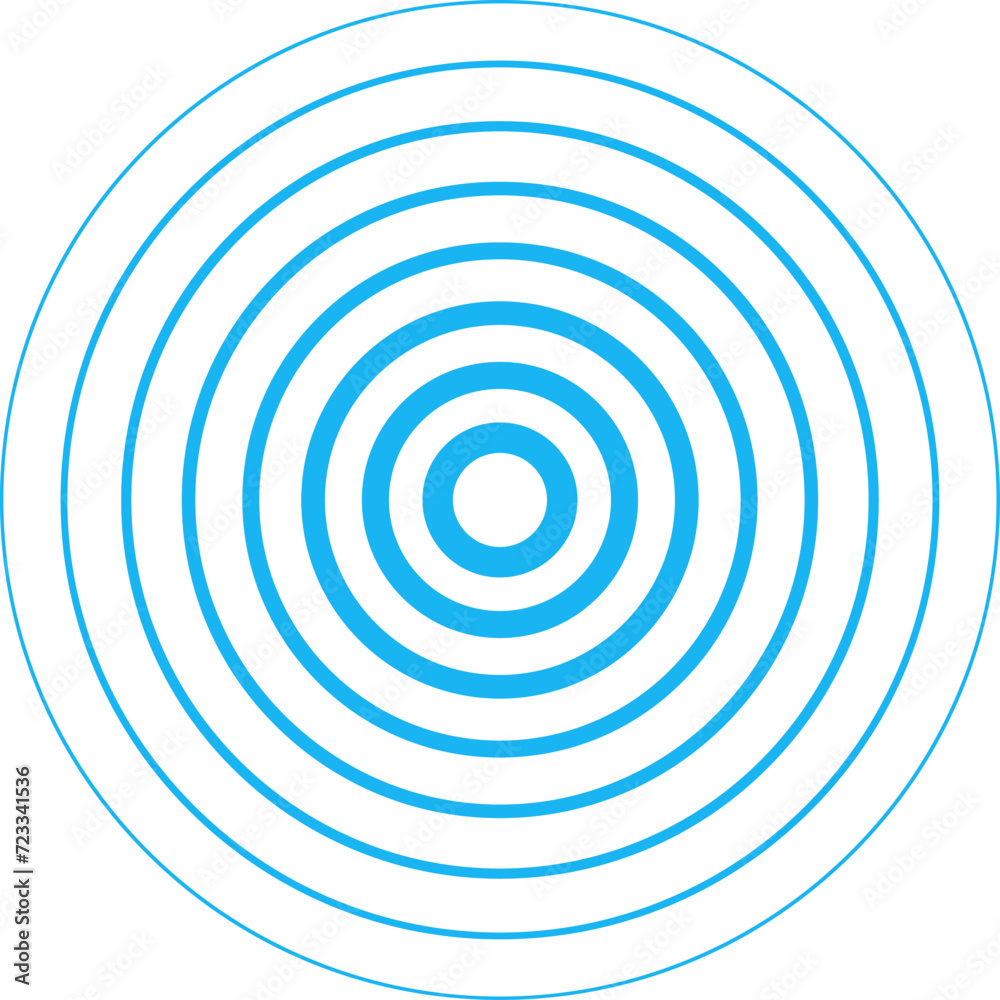 Radar vector icons. Signal concentric circles. Sound wave background ...