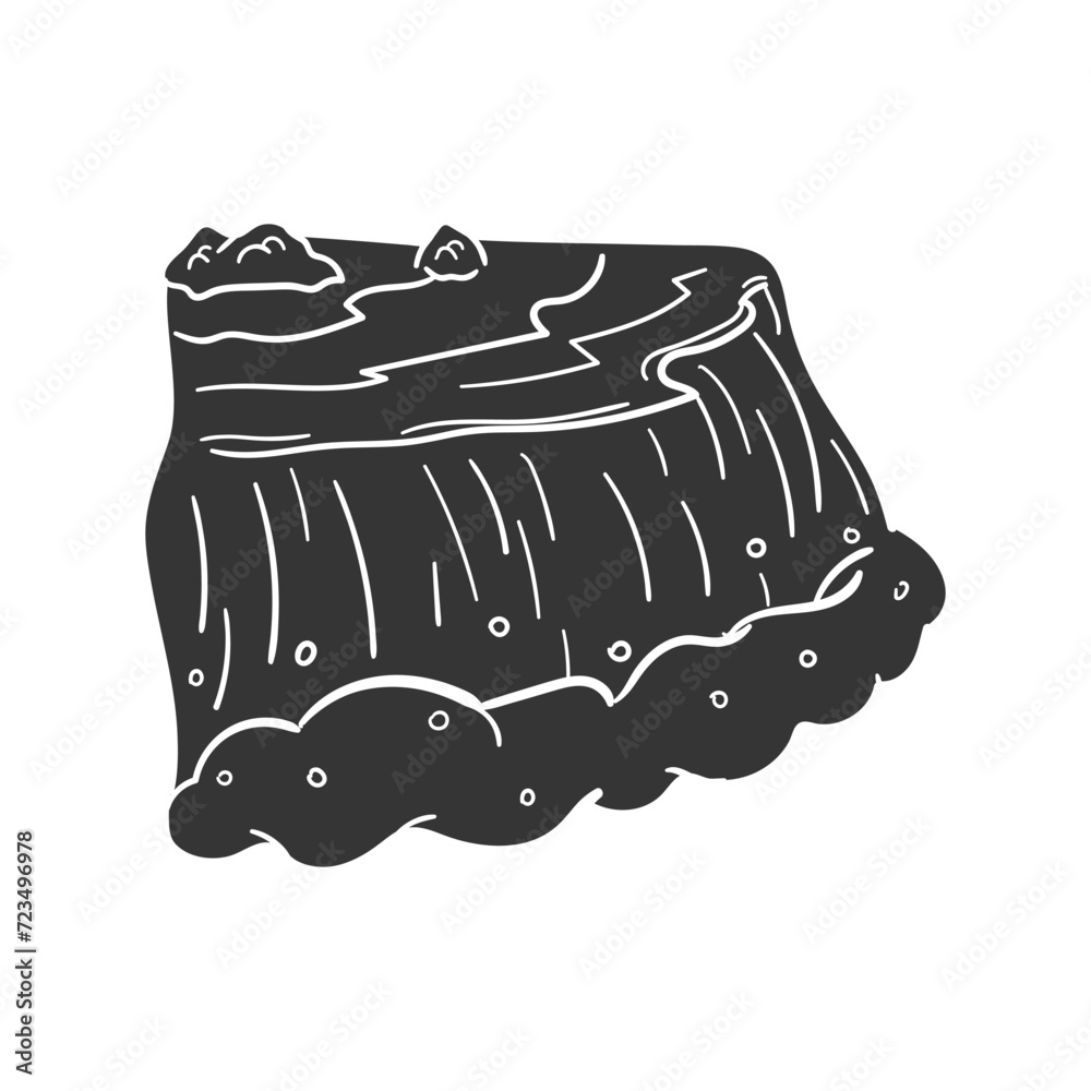 Waterfall Icon Silhouette Illustration. Falls Vector Graphic Pictogram ...