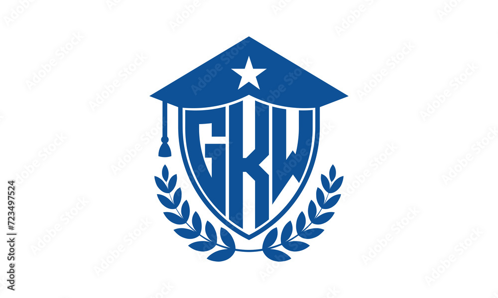 GKW three letter iconic academic logo design vector template. monogram ...