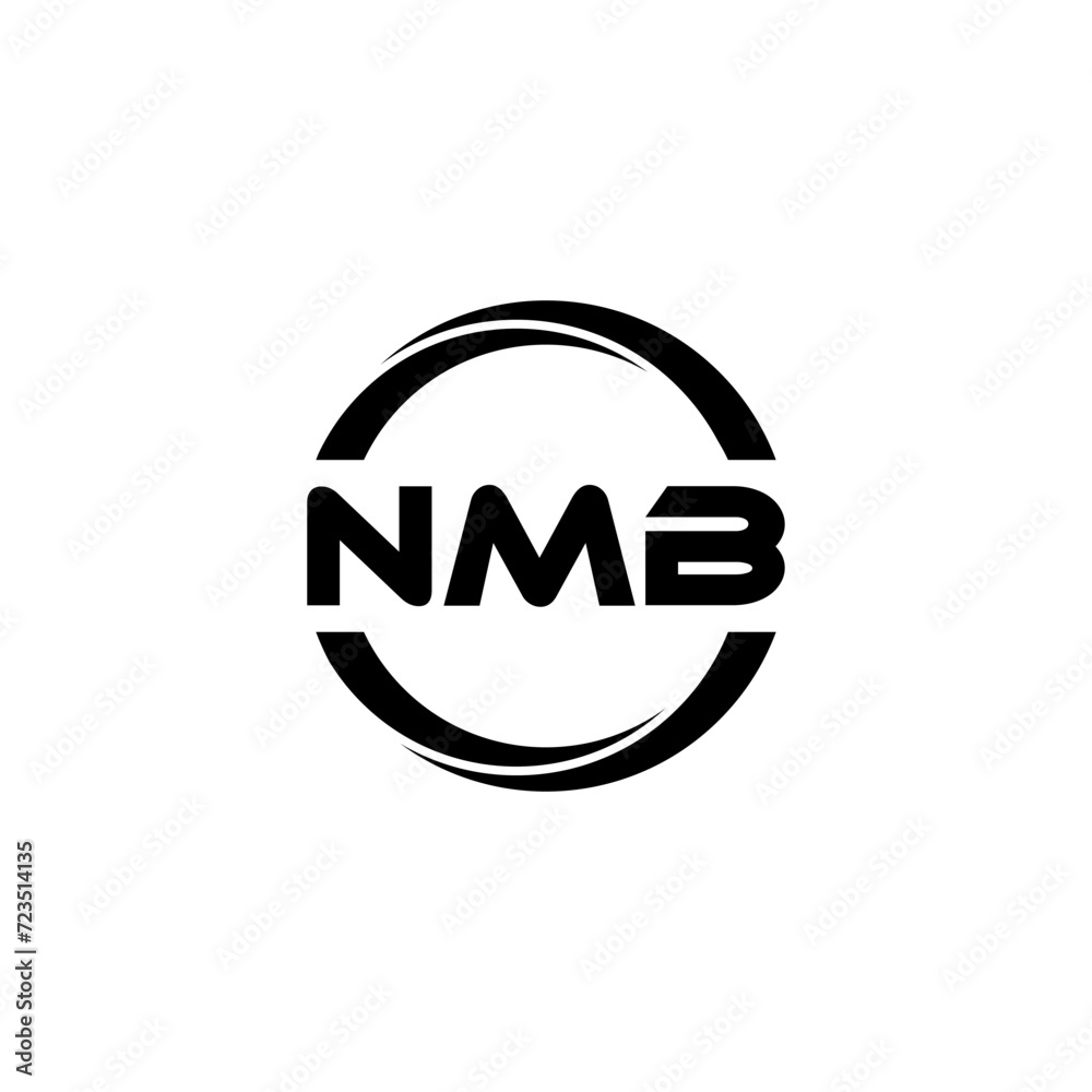 NMB letter logo design with white background in illustrator, cube logo ...