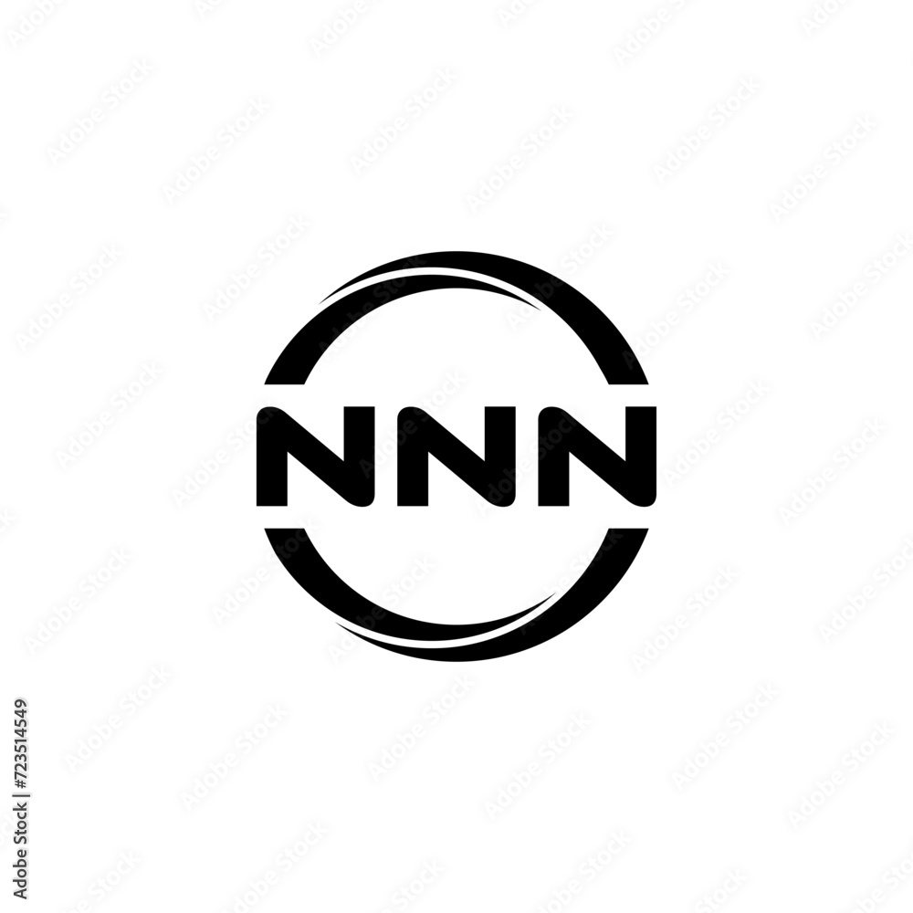 NNN letter logo design with white background in illustrator, cube logo ...