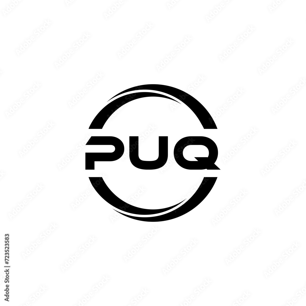 PUQ letter logo design with white background in illustrator, cube logo ...