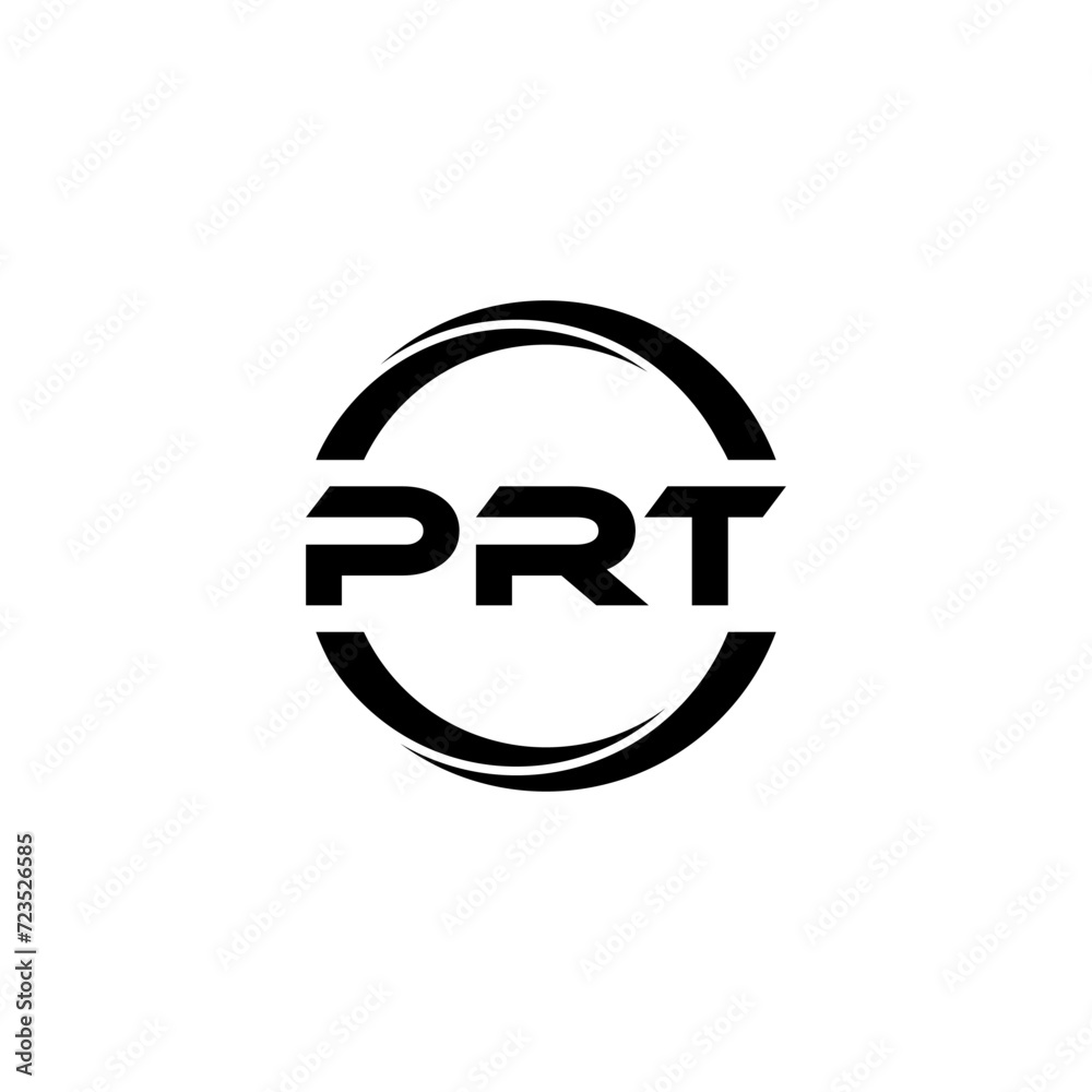 PRT letter logo design with white background in illustrator, cube logo ...