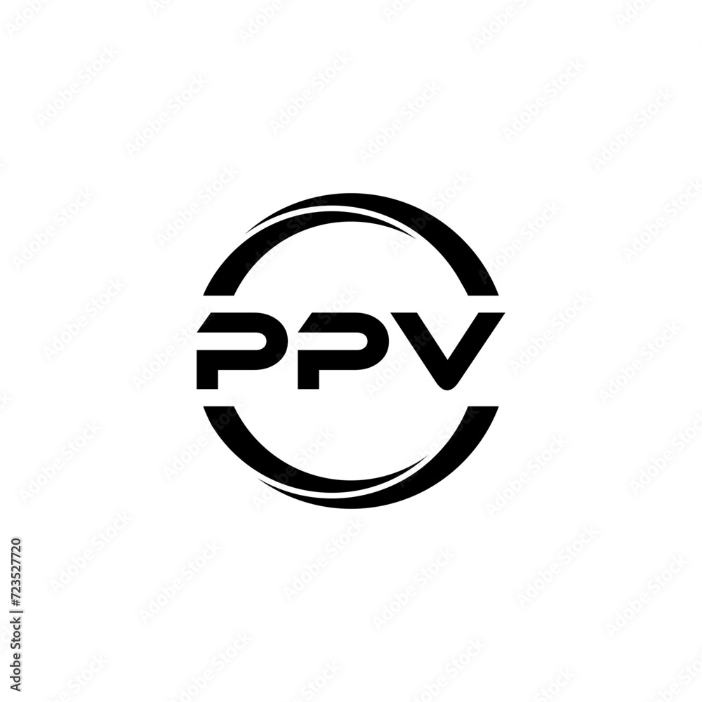 PPV letter logo design with white background in illustrator, cube logo ...