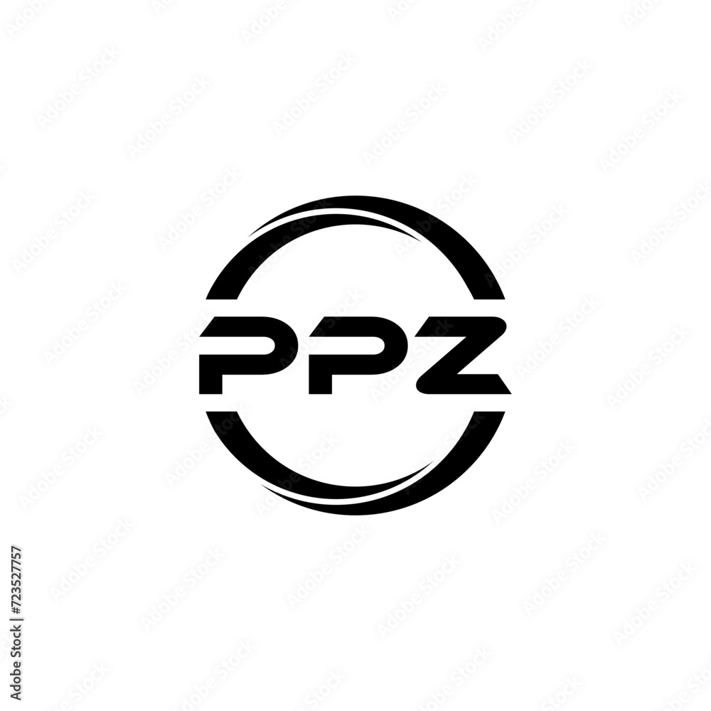 PPZ letter logo design with white background in illustrator, cube logo ...