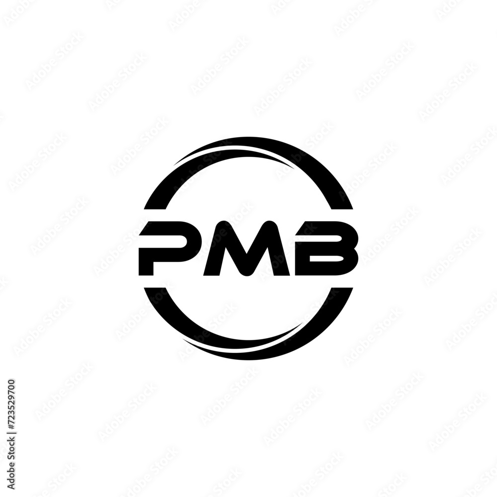 PMB letter logo design with white background in illustrator, cube logo ...
