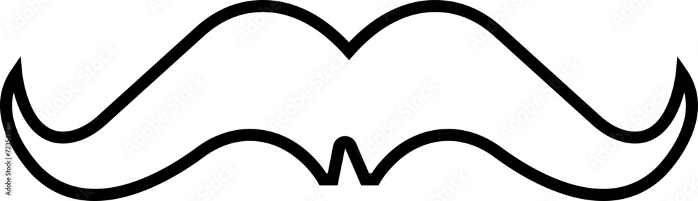 Moustache vector icon. Whisker icon. Black Line silhouette of adult man ...