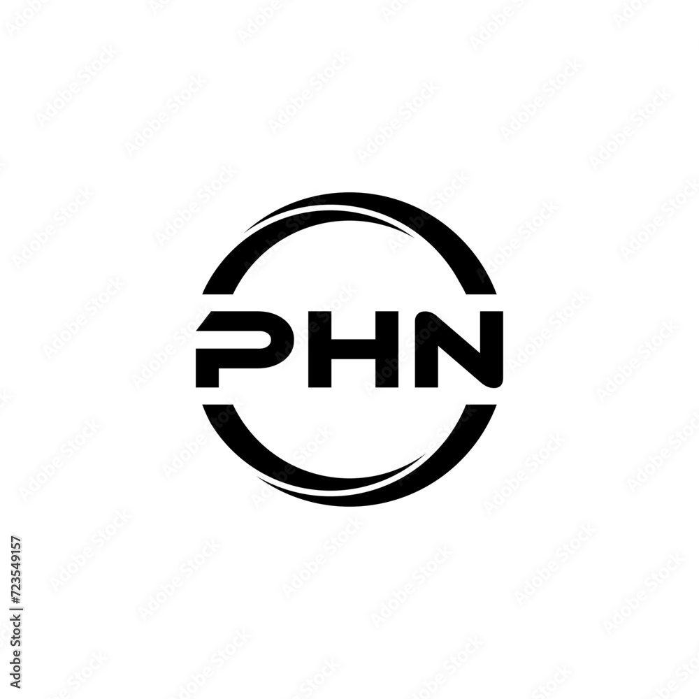 PHN letter logo design with white background in illustrator, cube logo ...
