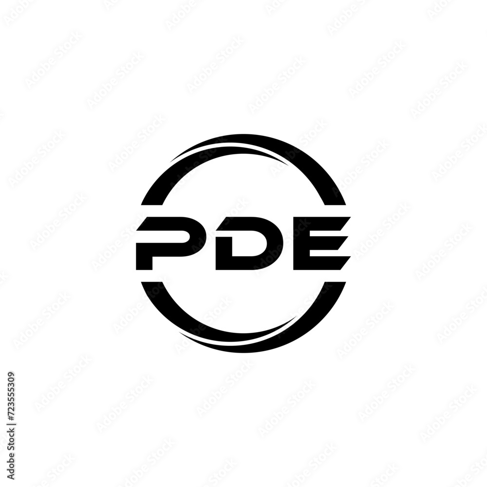 Image vectorielle Stock PDE letter logo design with white background in ...