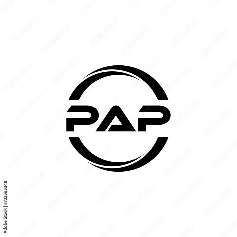 PAP letter logo design with white background in illustrator, cube logo ...
