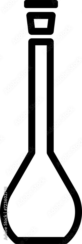 Transparent PNG vector image of a glass volumetric flask. The ...