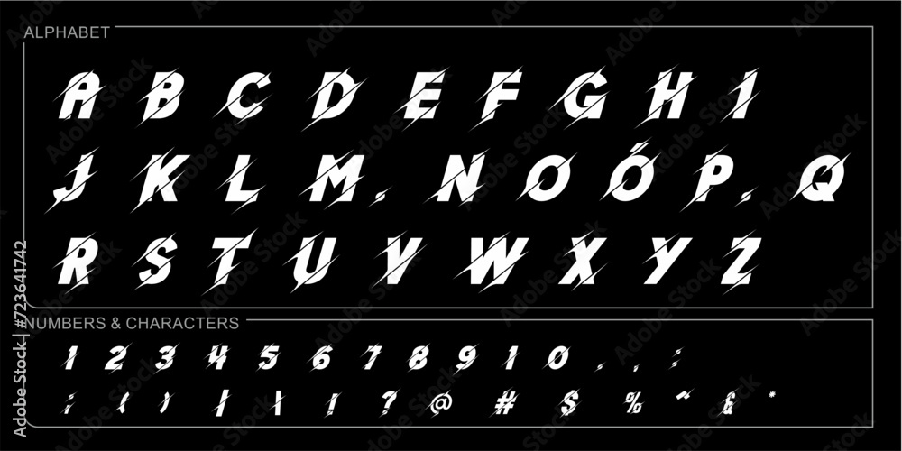 Alphabet Split Monogram, Split Letter Monogram, Alphabet Frame Font ...