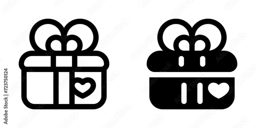 Editable wedding gift vector icon. Wedding, valentine, love ...