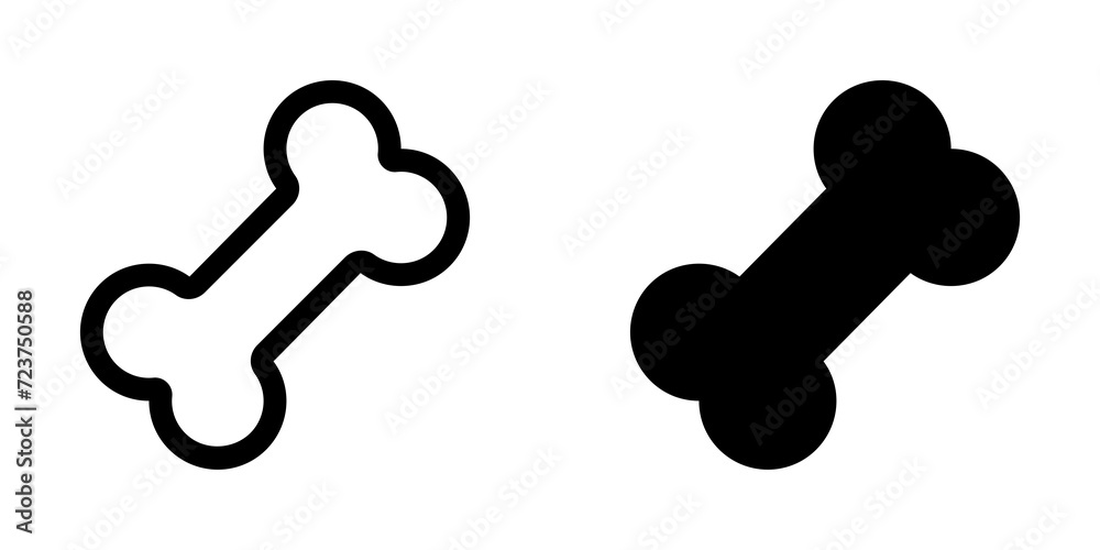 Editable dog chewing bone vector icon. Veterinary, animal, pet care ...