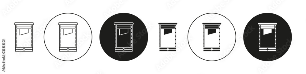 Guillotine vector line logo art icon mark. Guillotine outline drawing ...