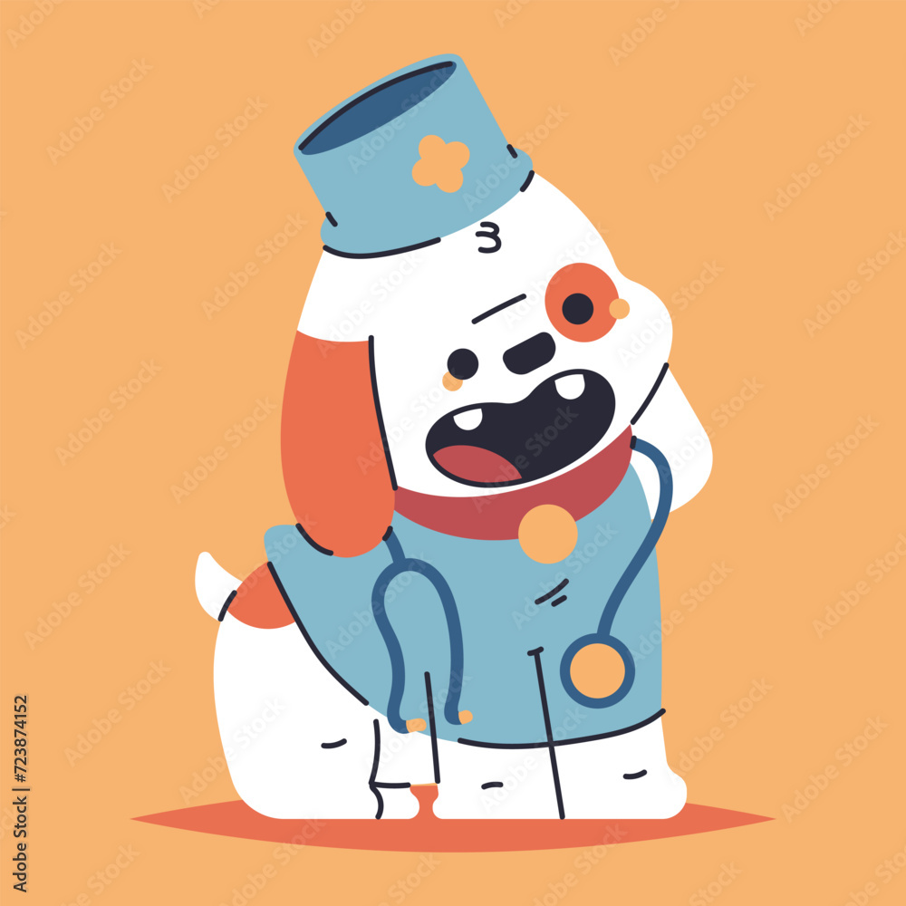 Cute puppy veterinarian doctor vector cartoon character illustration ...