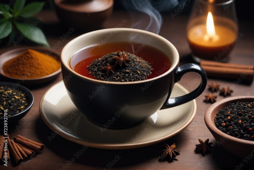 Eritrean spiced tea made with black tea leaves, spices like cinnamon ...
