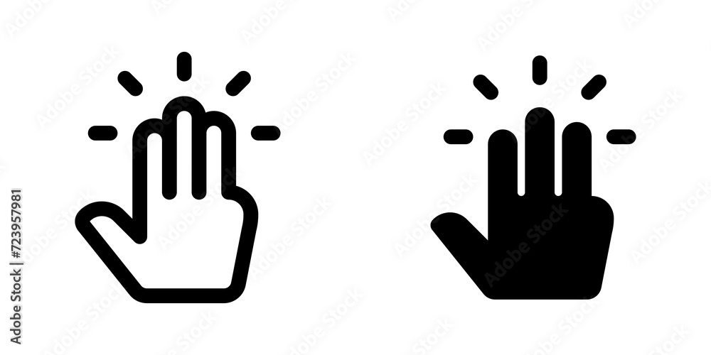 Editable three fingers tap vector icon. Part of a big icon set family ...
