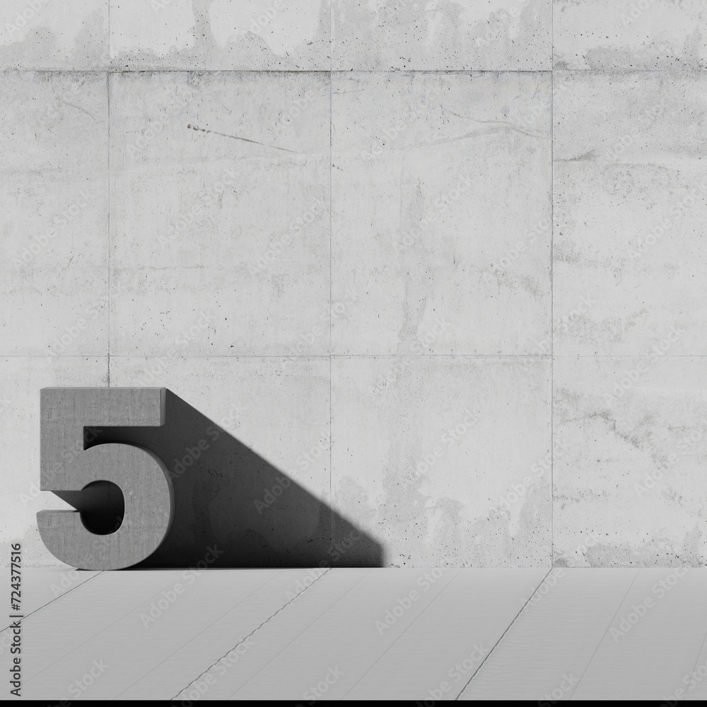 Number Five 5 5th Fifth Floor Font Character Sign Stock Photo | Adobe Stock