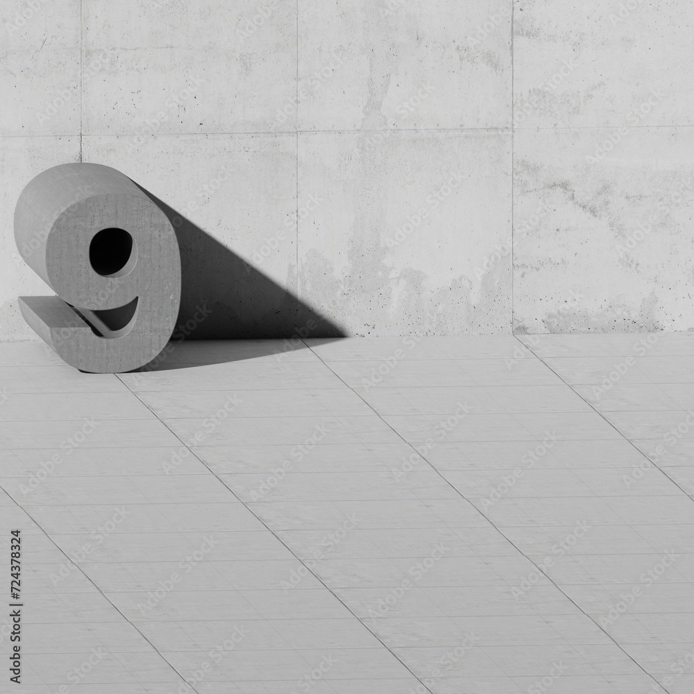 Number Nine 9 9th Ninth Floor Font Character Sign Symbol Digit Made of ...