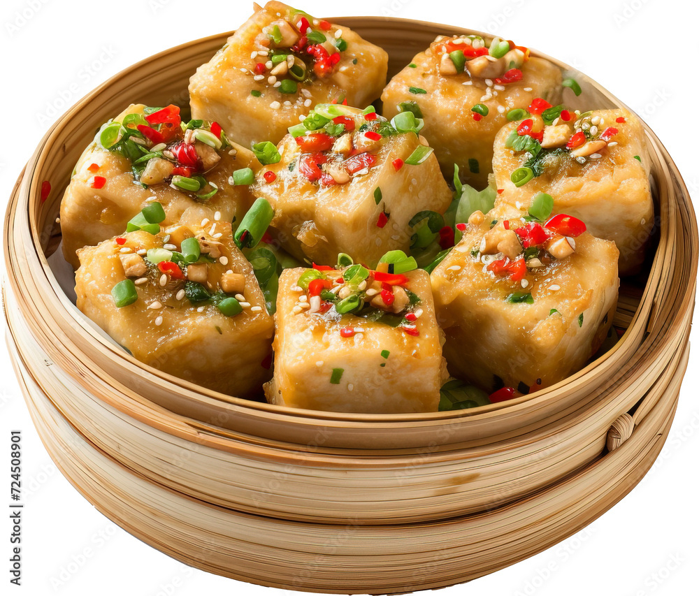 Hakka-Style Stuffed Tofu, isolated on transparent background. PNG Stock ...