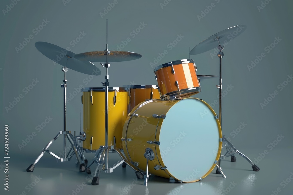 Realistic 3D drum kit rendering generative by ai Stock Illustration ...