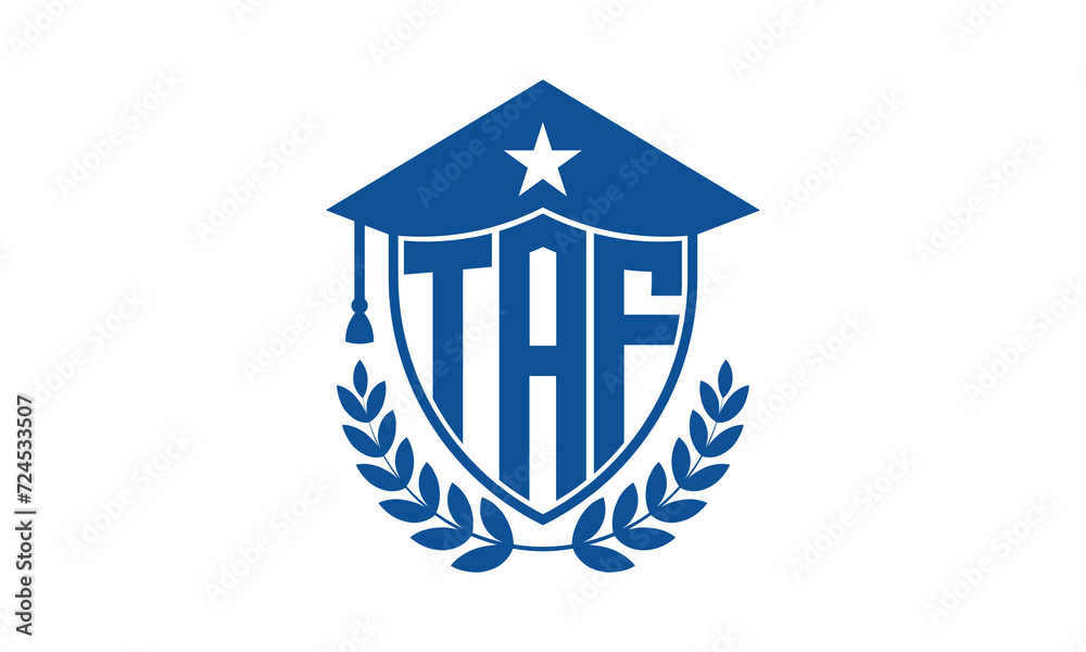 TAF three letter iconic academic logo design vector template. monogram ...
