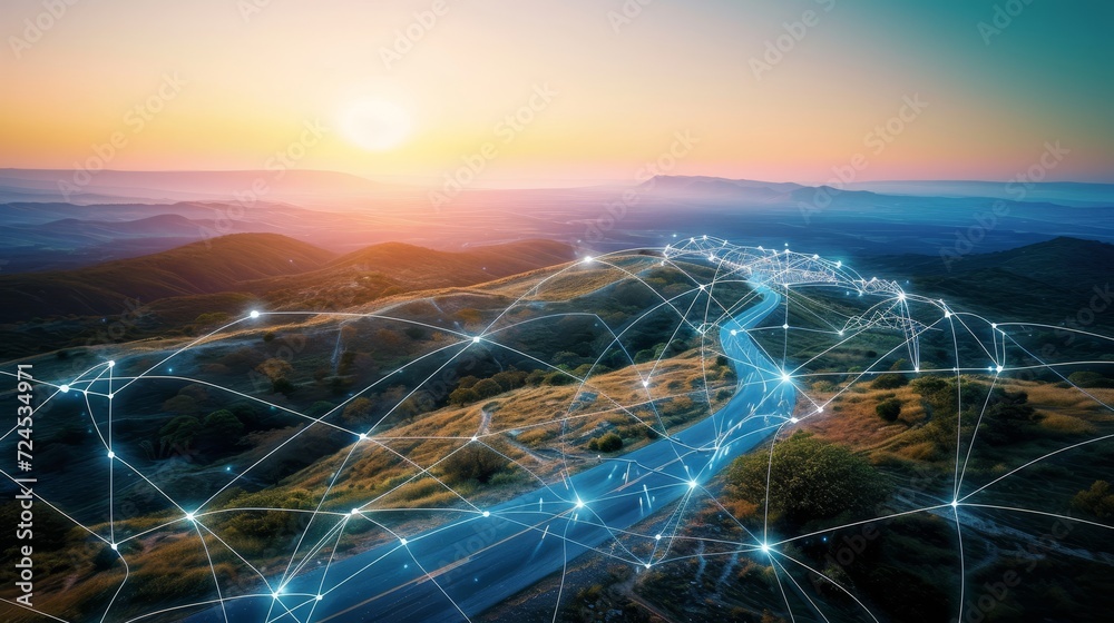 Wireless Horizons: Mapping the Pathways of Progress Stock Illustration ...