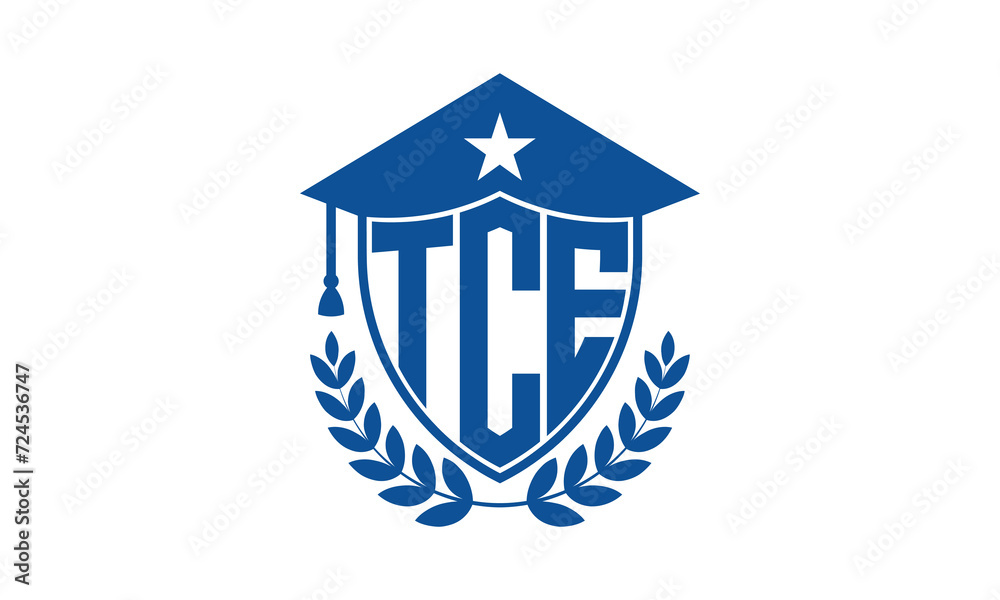 Image vectorielle Stock TCE three letter iconic academic logo design ...