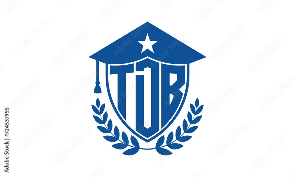TDB three letter iconic academic logo design vector template. monogram ...