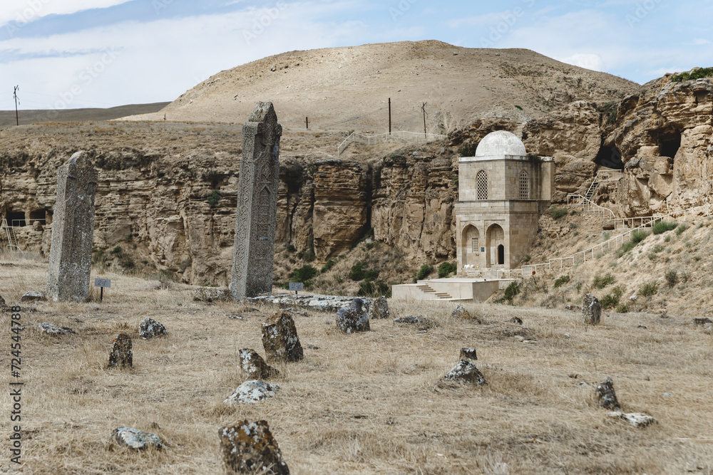 Ancient Diri Baba mausoleum, 14th century, Maraza, Azerbaijan. Medieval ...