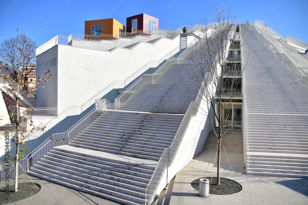Pyramid of Tirana, historical object. Opened in 1988 as the Enver Hoxha ...