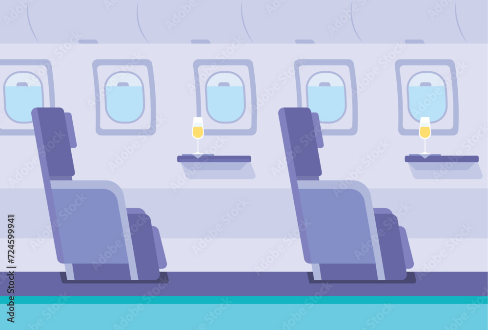 Image vectorielle Stock Cartoon Color Plane Interior Inside with ...