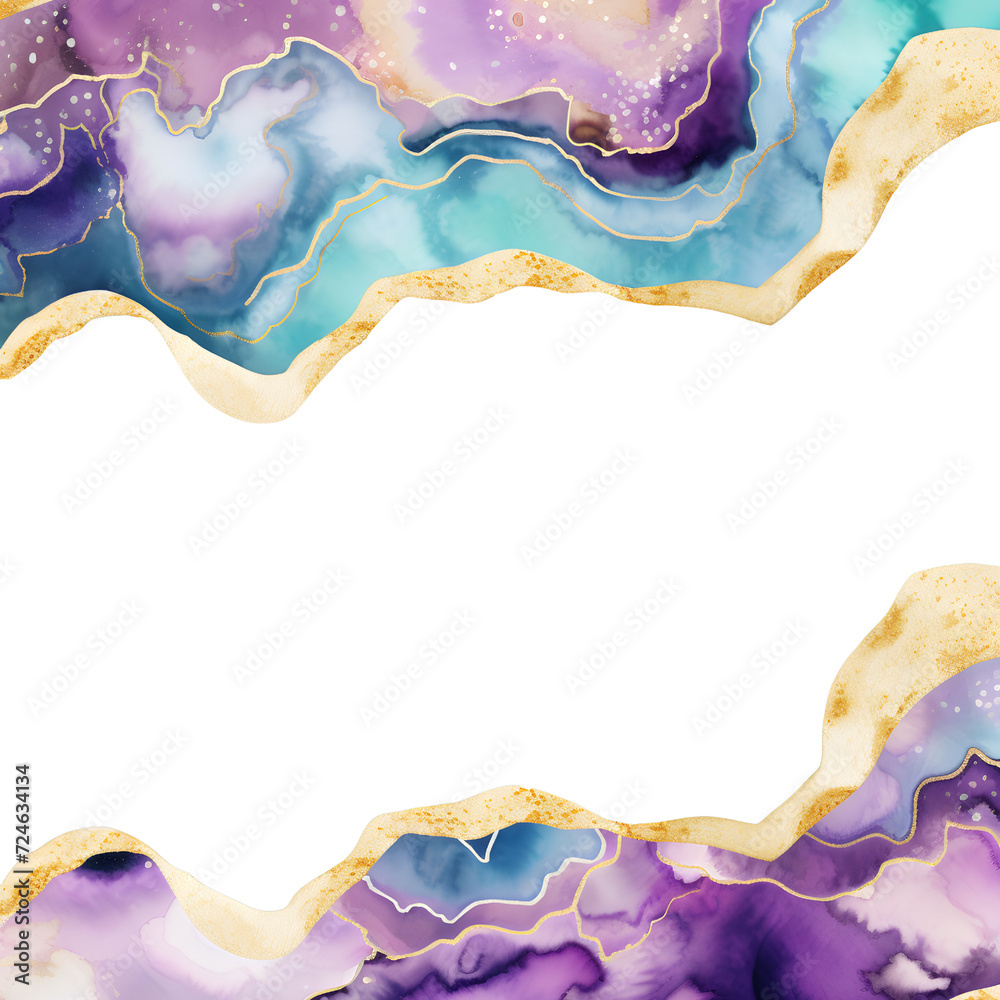 Watercolor Celestial Pastel and Gold Foil Glitter, Sparkle, Agate Geode ...