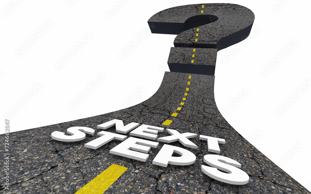 Next Steps Question Mark What to Do Now Road Ahead Future Uncertainty ...
