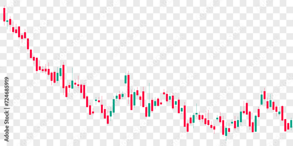 Trade of stock. Candlestick trading graph isolated on transparent ...