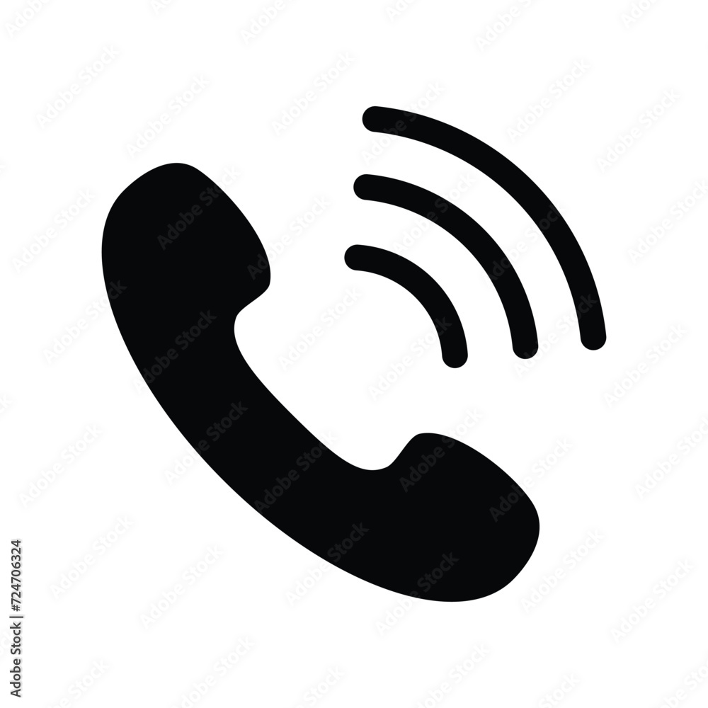 Telephone Icon Vector Simple Design Stock Vector | Adobe Stock