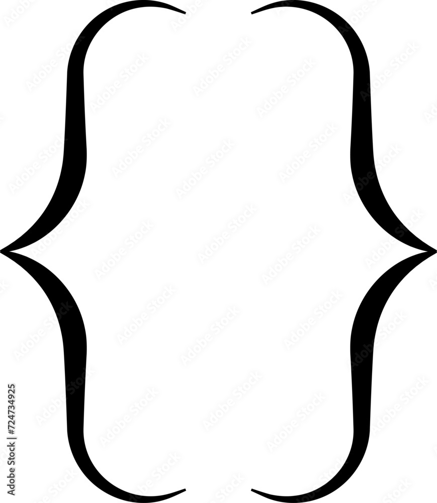 Curly braces, double symmetric brackets. Vector Typography symbols pair ...