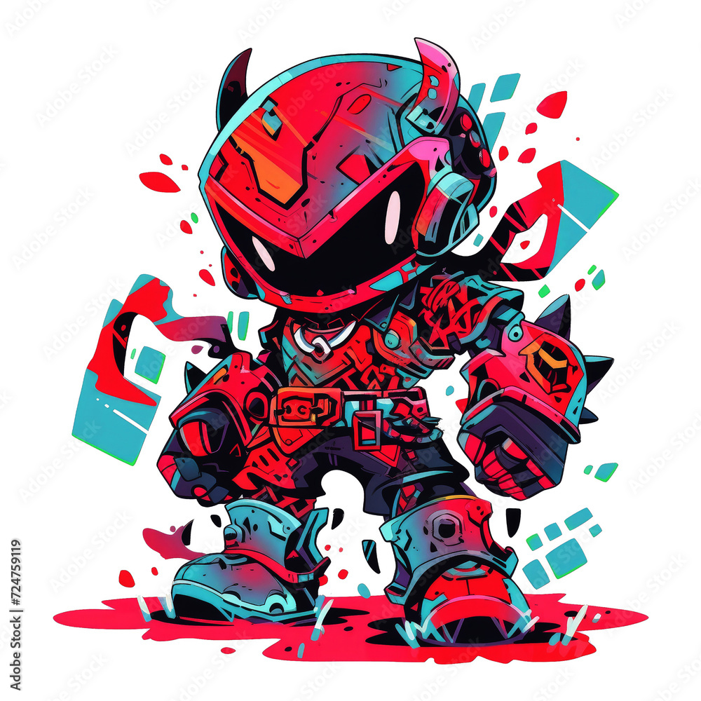 Cyborg Or Robot With Artificial Intelligence in anime style. Futuristic ...