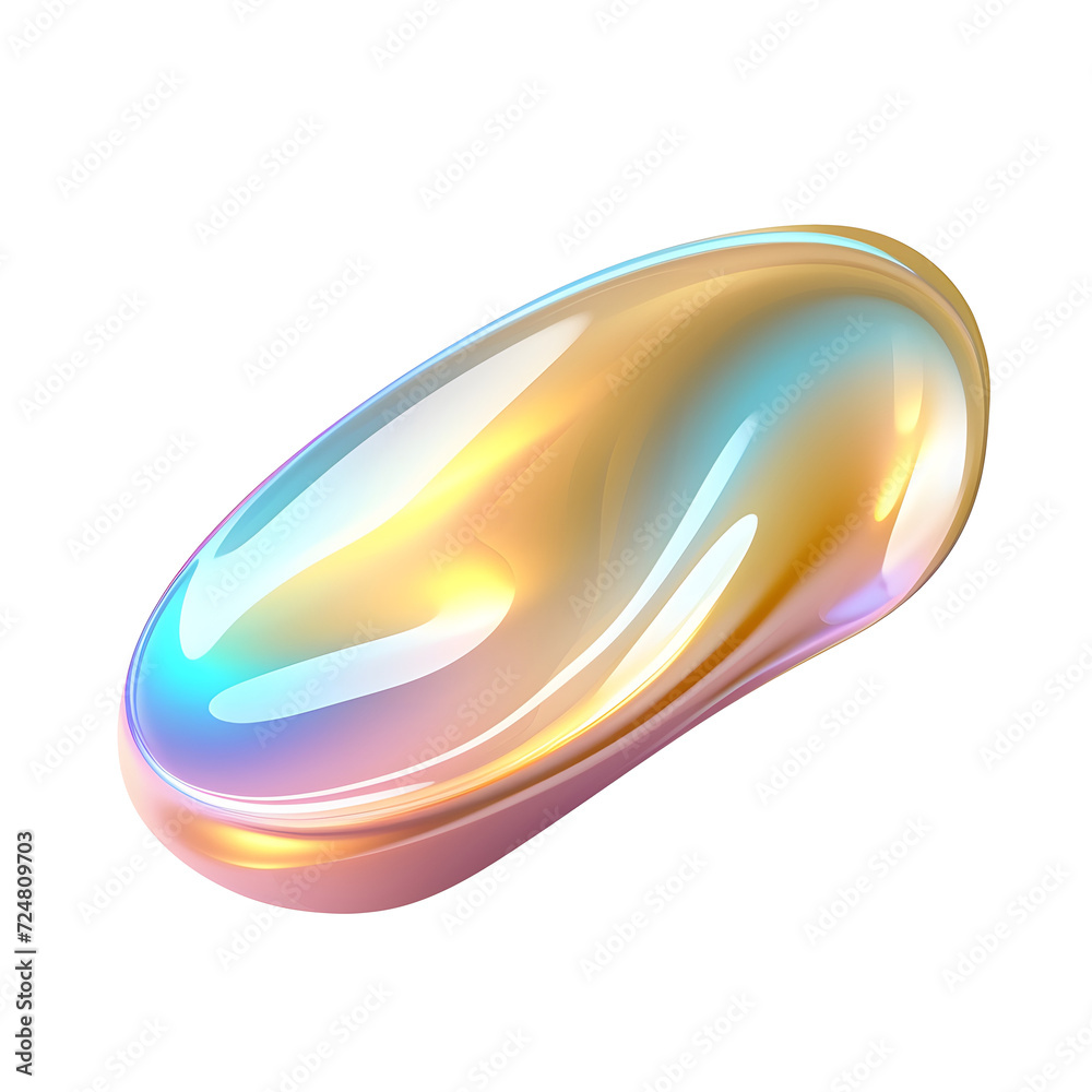 Liquid glass bubble, chrome Y2K liquid inflated, melted, metal object ...