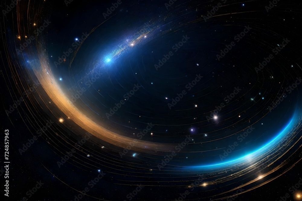 A celestial dance of planets and stars, with gravitational forces ...